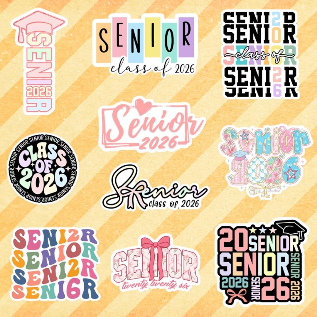 Senior 2026 Stickers: Graduation Decals - Waterproof Vinyl, Class of ...
