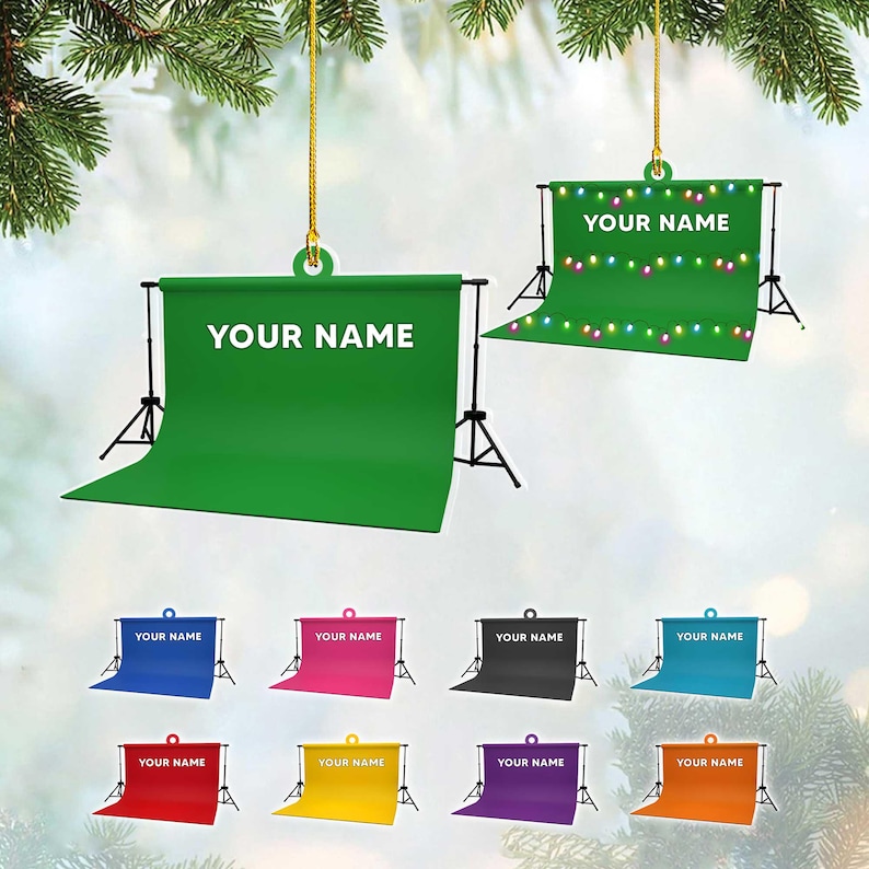 Personalized Green Screen Flat Acrylic Ornament - Custom Name ...