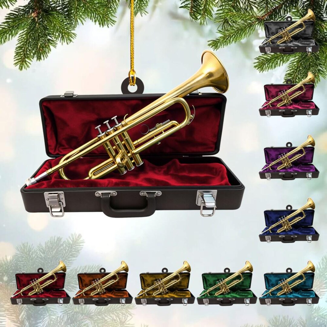 Personalized Trumpet Ornament: 2D Flat Acrylic/wood, Musician Gift - Etsy