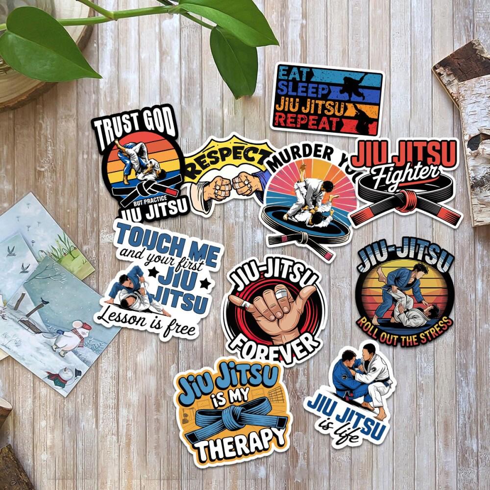 Jiu Jitsu Stickers Pack: Waterproof MMA Warrior Decals - Etsy