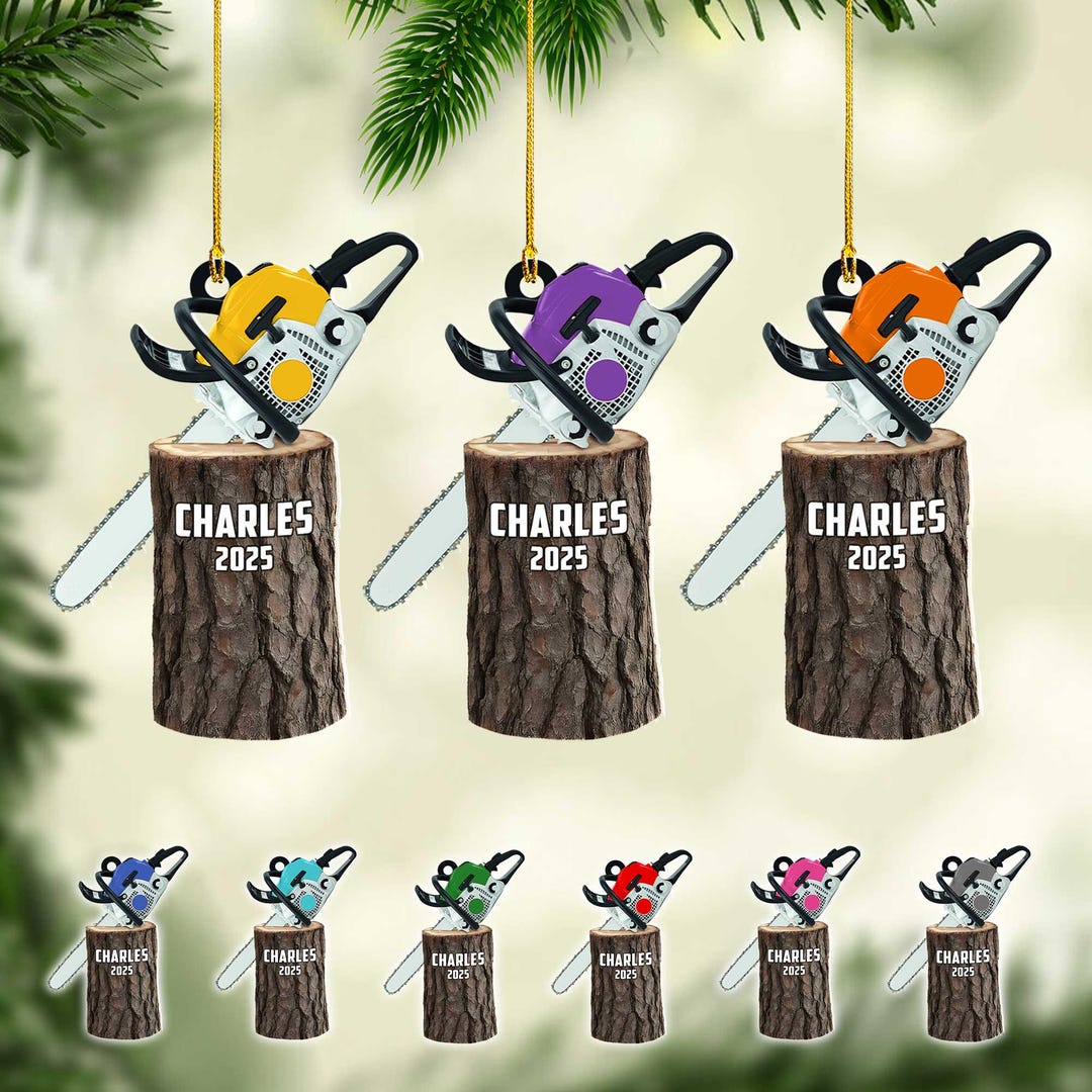 Custom Chainsaw Christmas Ornament, Personalized Arborist Gift - Etsy