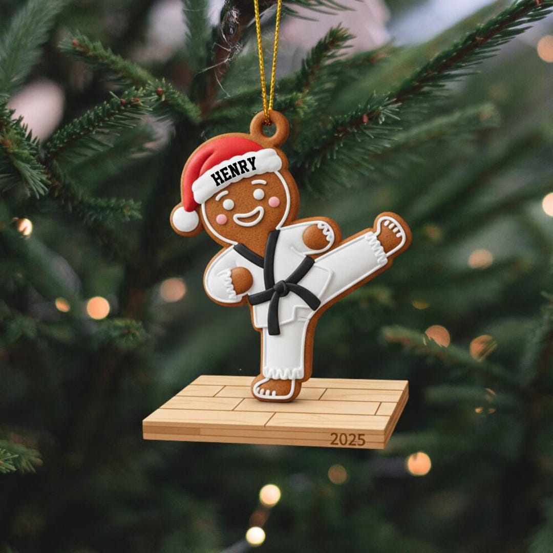 Personalized Karate Gingerbread Man Ornament, Acrylic or Wood - Etsy