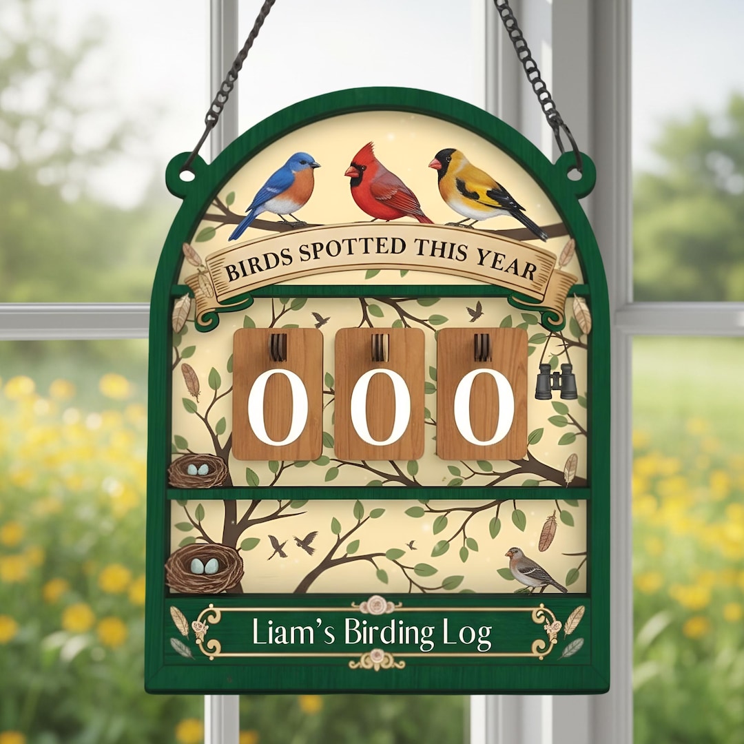 Personalized Bird Tracking Sign, Custom Birdwatching Log, Nature Lover ...