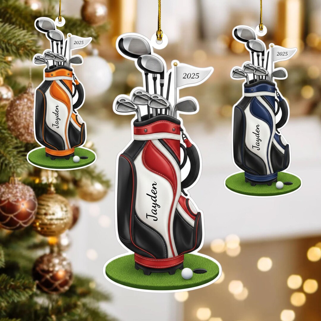 Personalized Golf Bag Ornament, Acrylic Flat Golf Club Gift - Etsy