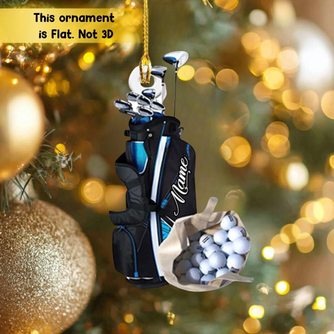 Personalized Golf Bag Ornament: Custom Name, Acrylic, Double-sided - Etsy