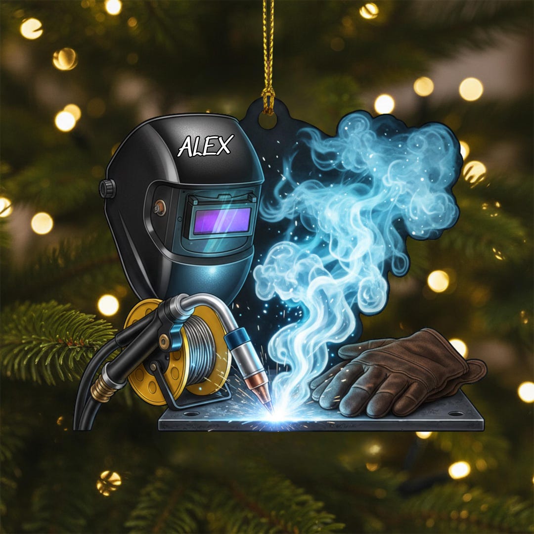 Personalized Welder Flat Ornament, Christmas Decoration With Name and ...