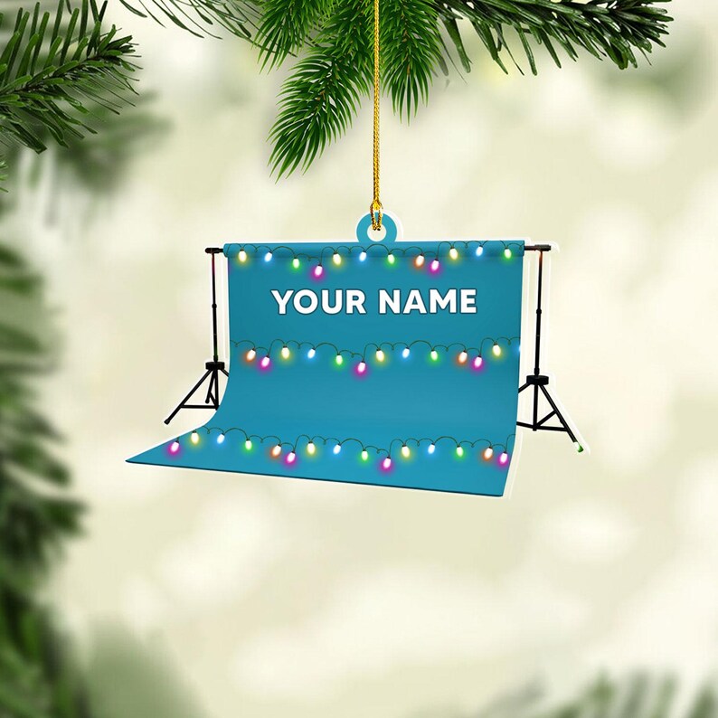 Personalized Green Screen Flat Acrylic Ornament - Custom Name ...