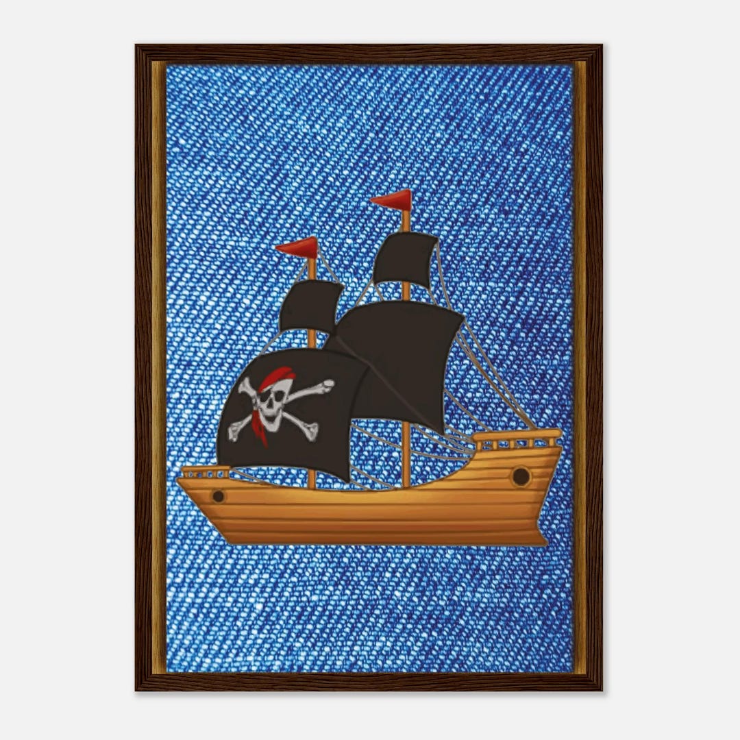PIRATE SHIP - Wall Art - Wooden Framed Poster - Etsy