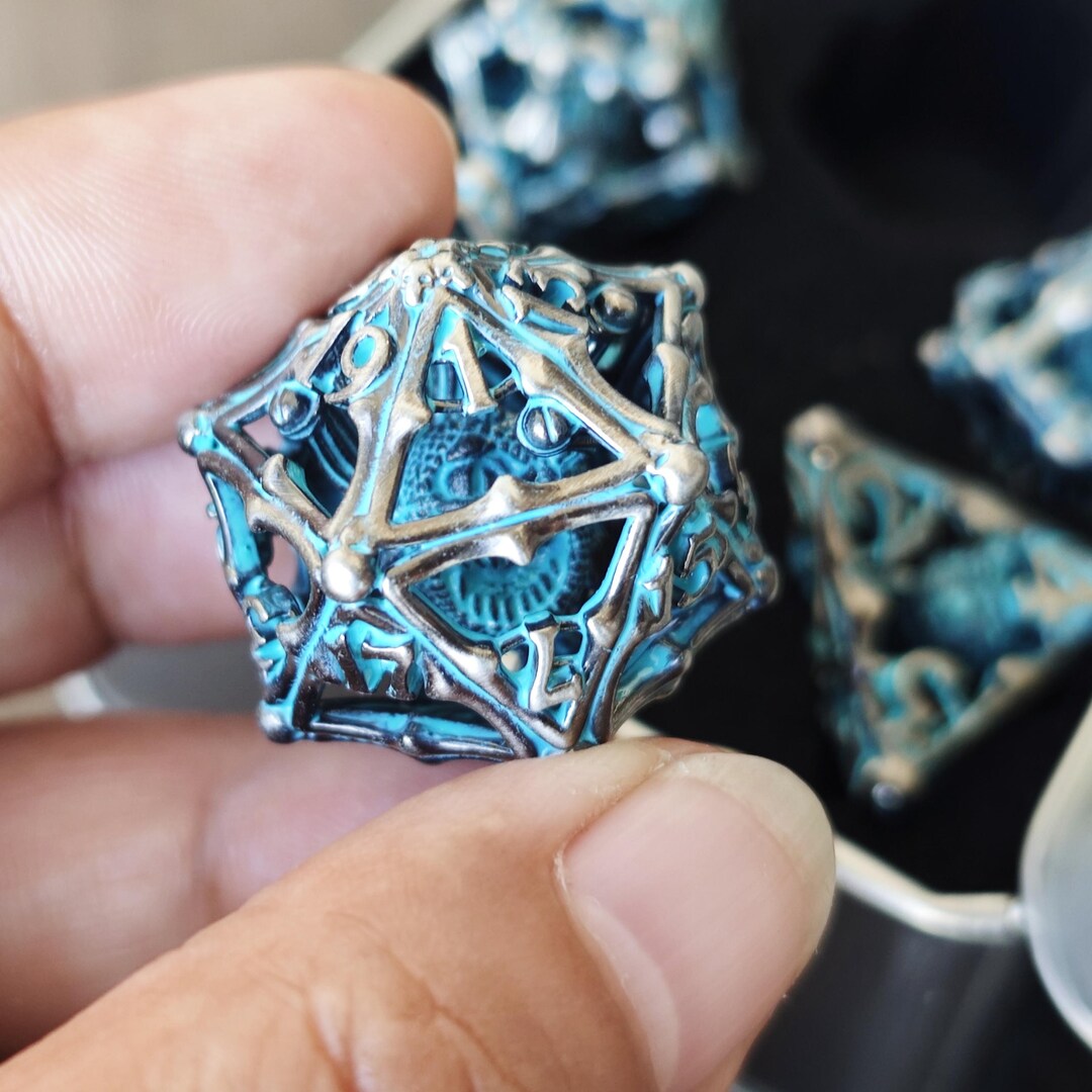 3D Eye Demon Metal Dice DND Hollow Metal Dice for TRPG Desktop Game ...