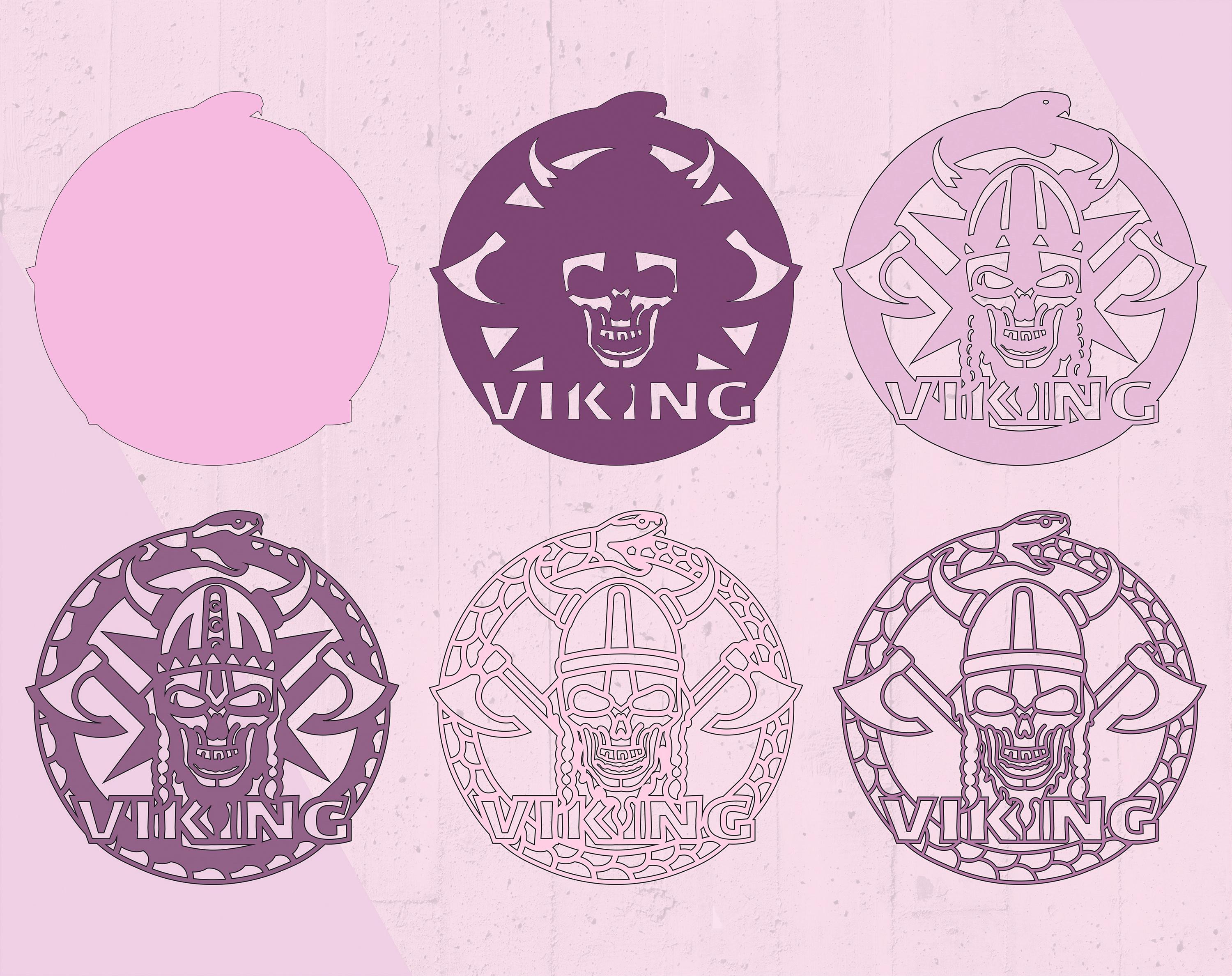Viking Skull SVG Multilayered Laser Cut Files, Odin Art, Nordic ...
