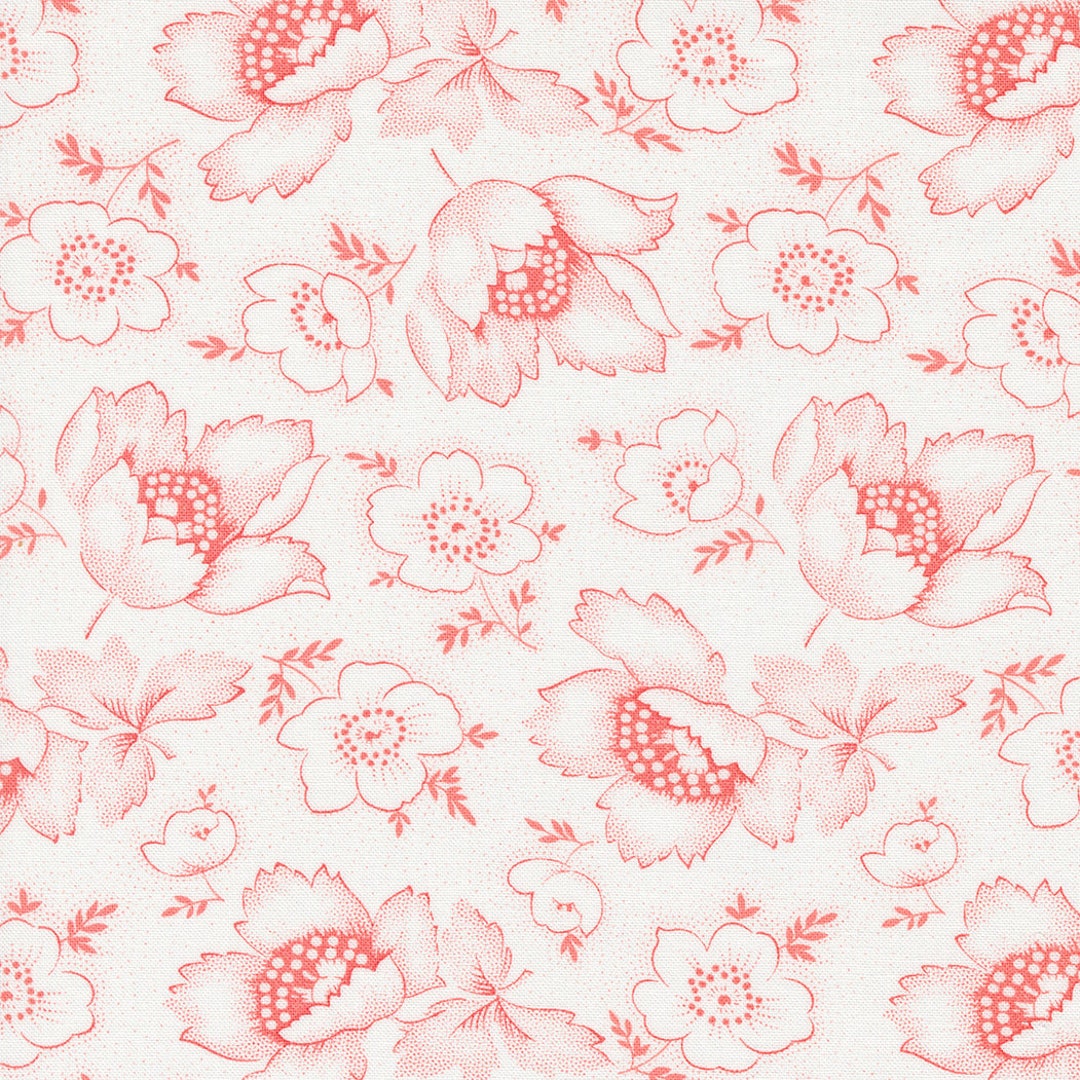 Linen Cupboard Fabric by Fig Tree Quilts for Moda off White and Red ...