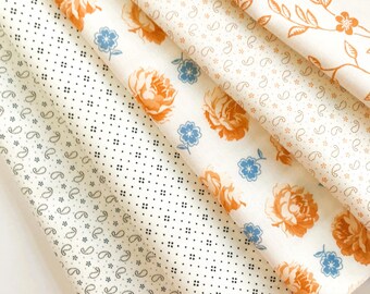 Fig Tree Denim & Daisies Fabric Fat Quarter Bundle - 5pc Denim Blue ...