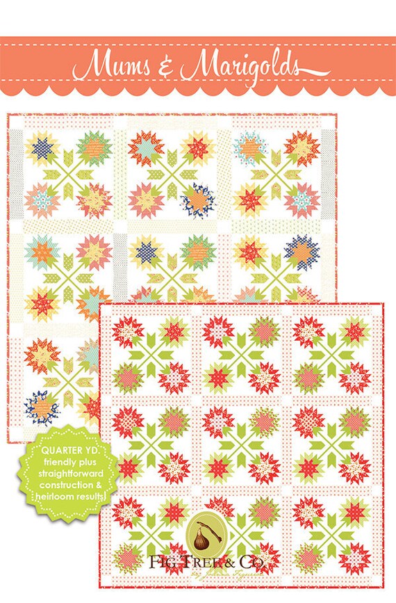 Mums and Marigolds Quilt Pattern by Fig Tree Quilts Finished - Etsy