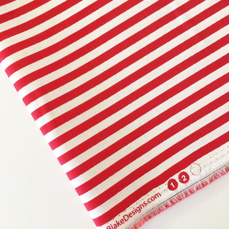 Red Striped Fabric - Etsy