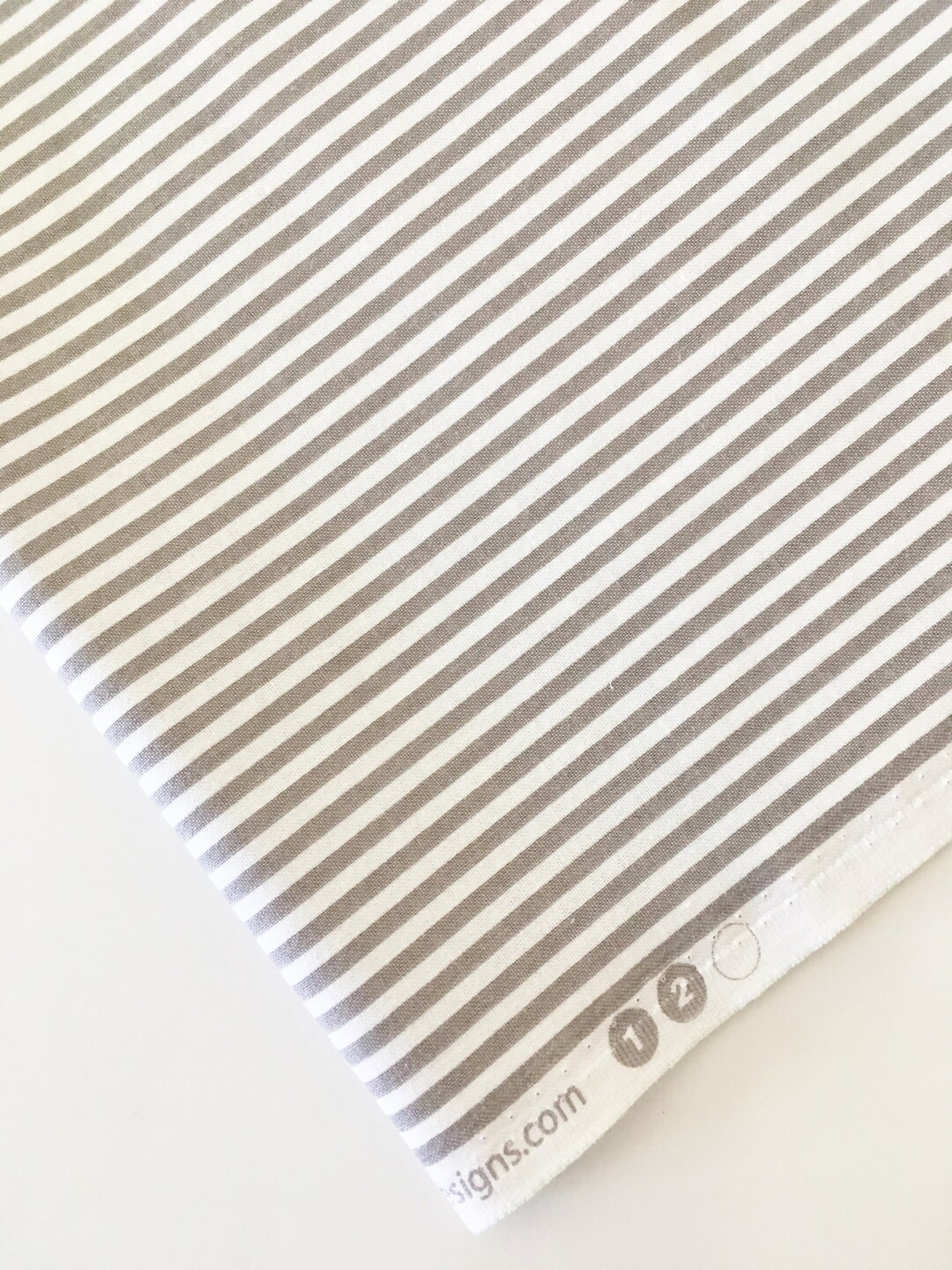 Gray Stripe Fabric - Riley Blake Stripes - 1/8" Gray and White Stripe ...