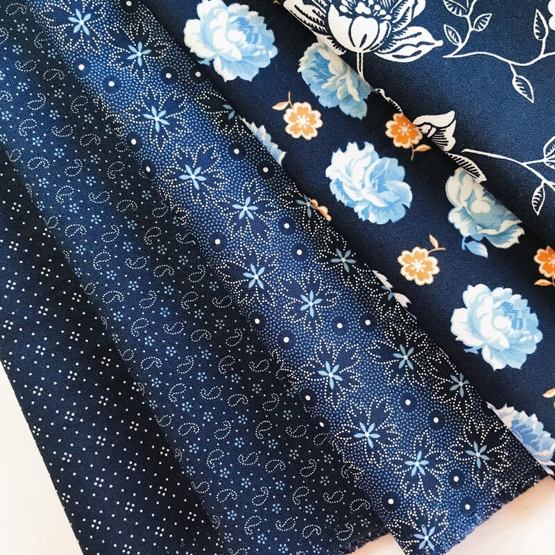 Dark Blue Fat Quarters - Etsy