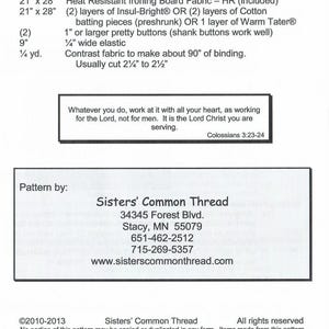 Caddy Pad Pattern by Sisters' Common Thread - Iron Tote / Portable ...