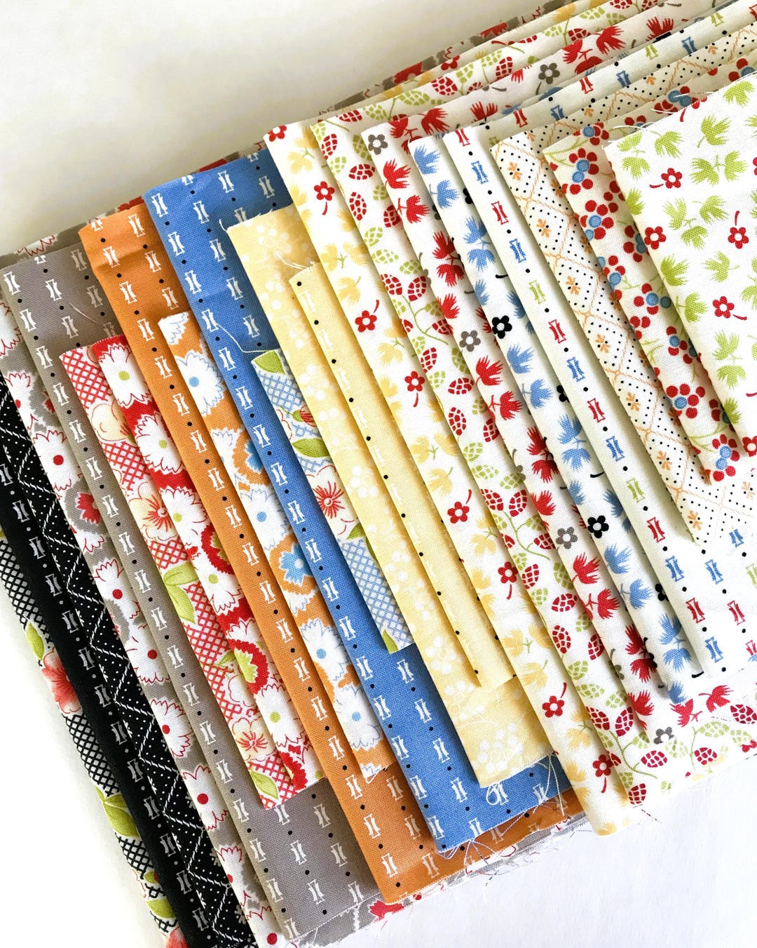 Moda Fig Tree Figs & Shirtings Fabric Scrap Bag #2 - 21pc - Approx. 5 ...
