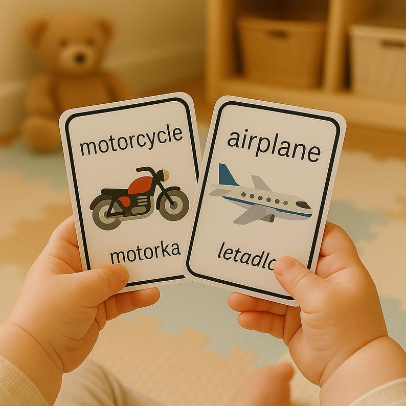 Printable Bilingual Flashcards for Toddlers – Transportation – English ...