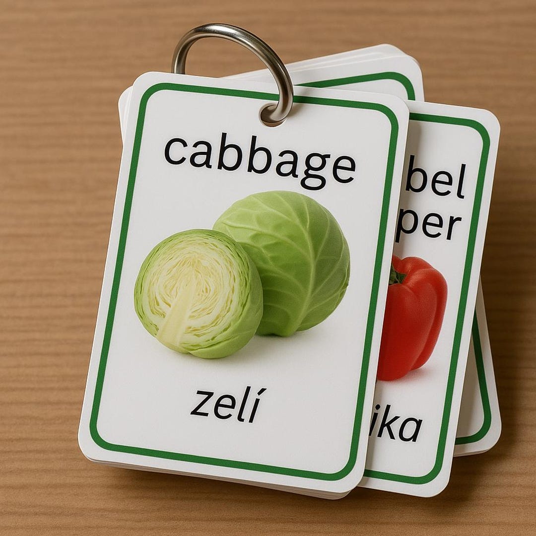 Printable Bilingual Flashcards for Toddlers – Vegetables – English ...