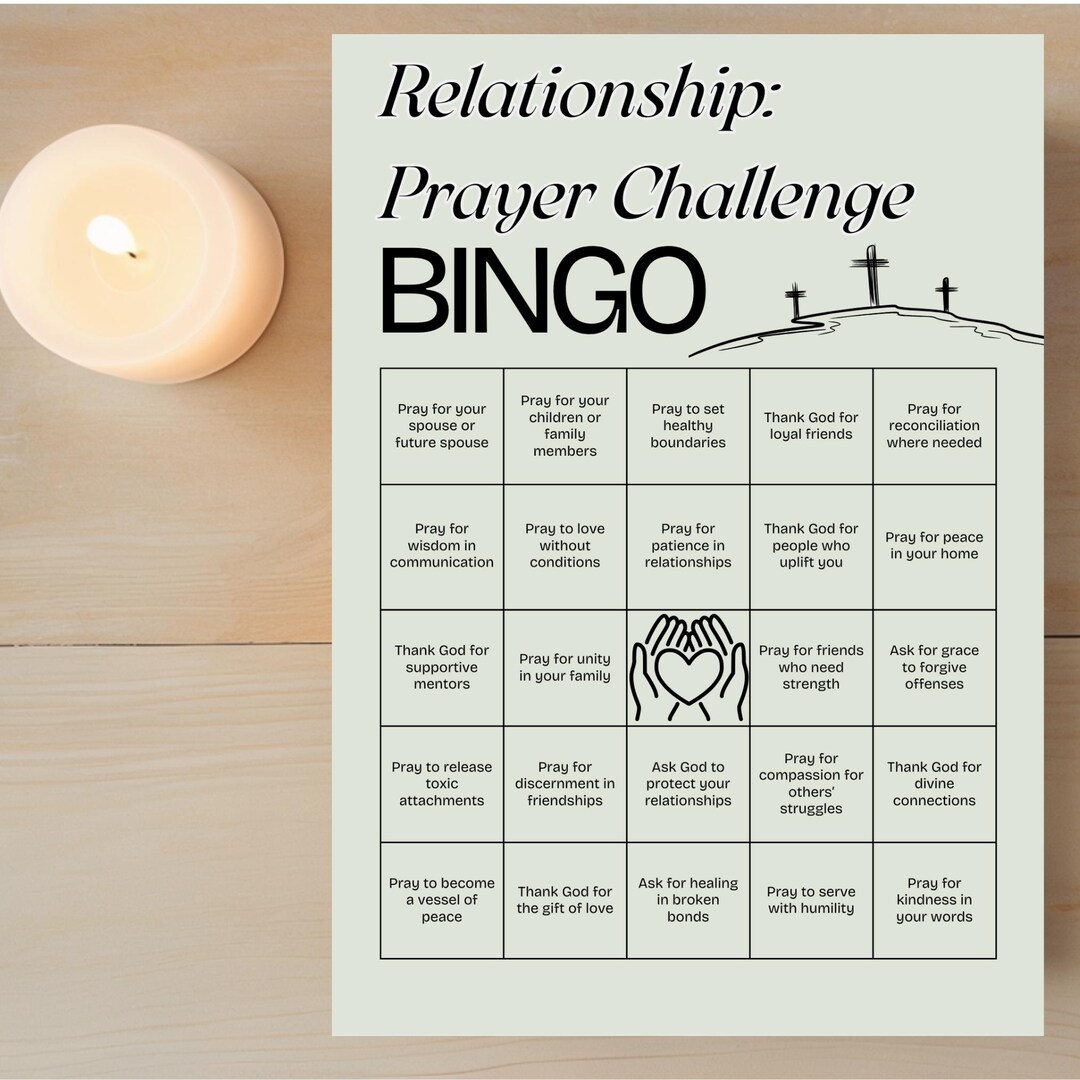 Relationship Prayer Bingo Printable | Christian Prayer Challenge ...