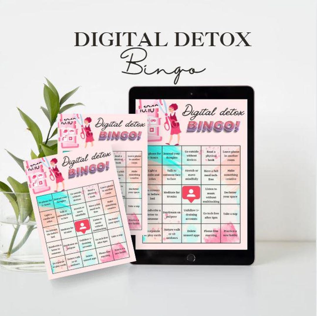 Digital Detox Bingo – Mindful Self-care Game | Screen-free Challenge ...