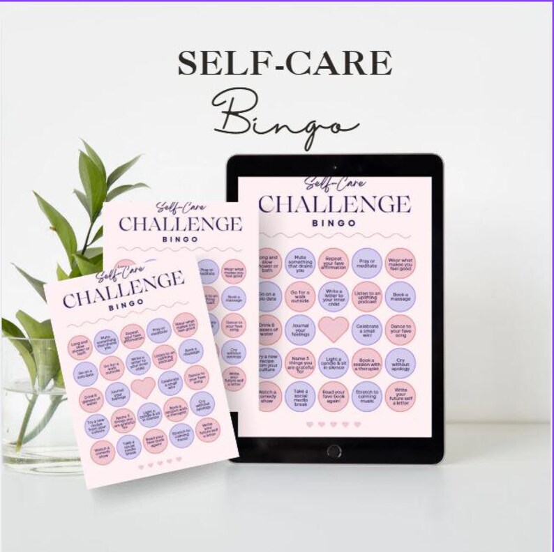 Self-care Challenge Bingo | Printable Mental Wellness Game - Etsy