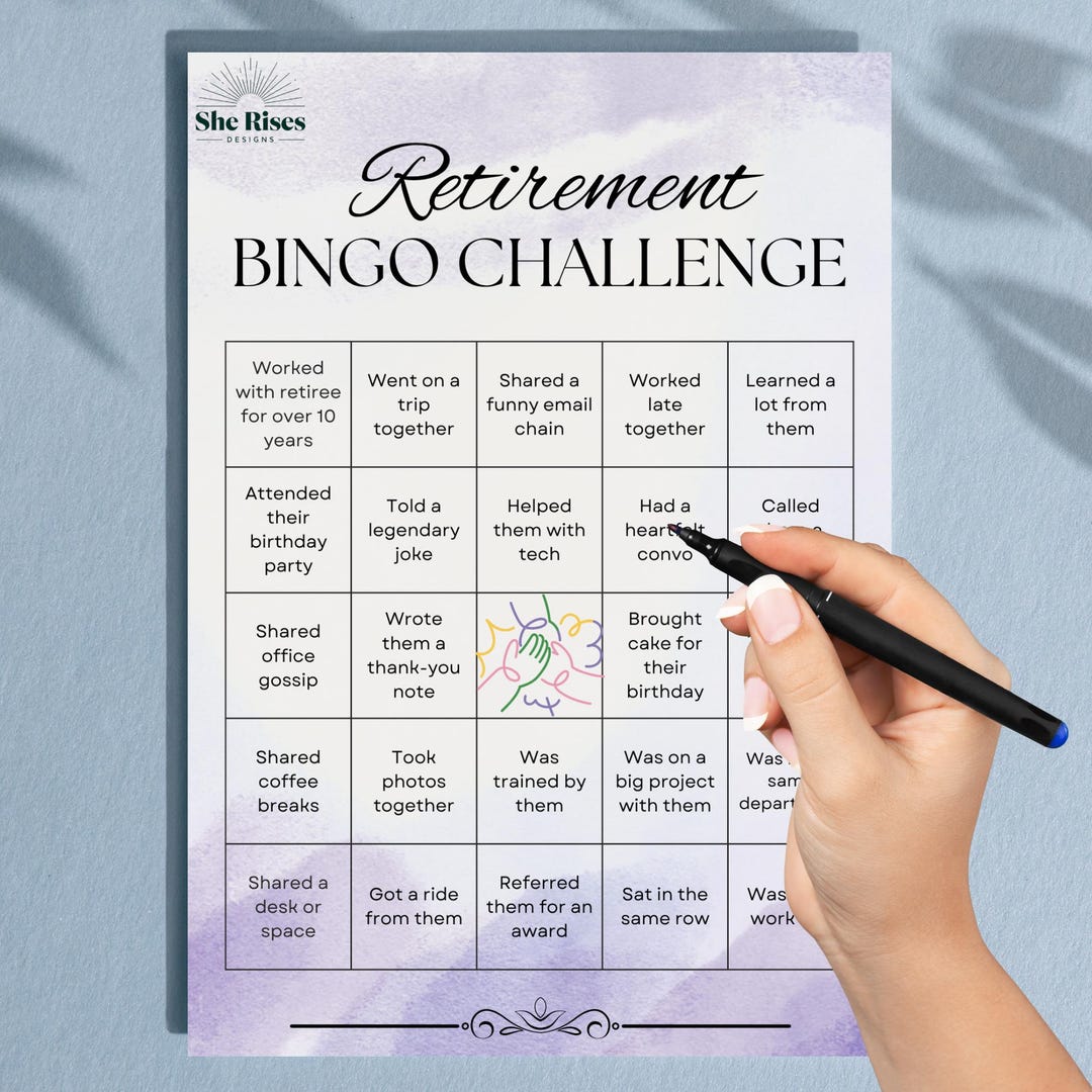 Retirement Bingo Challenge: Printable Office Game for Team Building ...