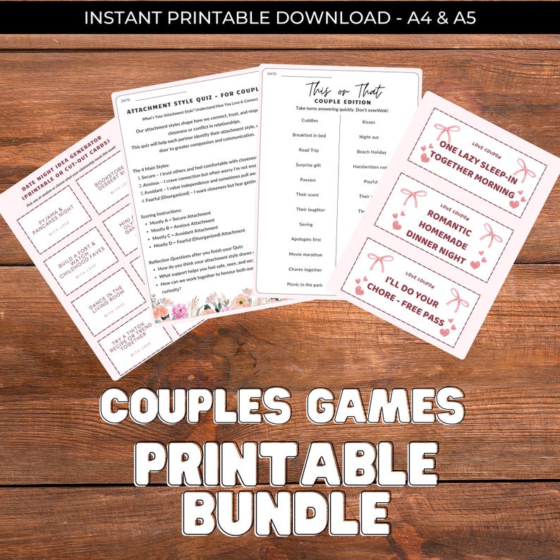 Couples Games Printable | Relationship Connection Activities | Love ...