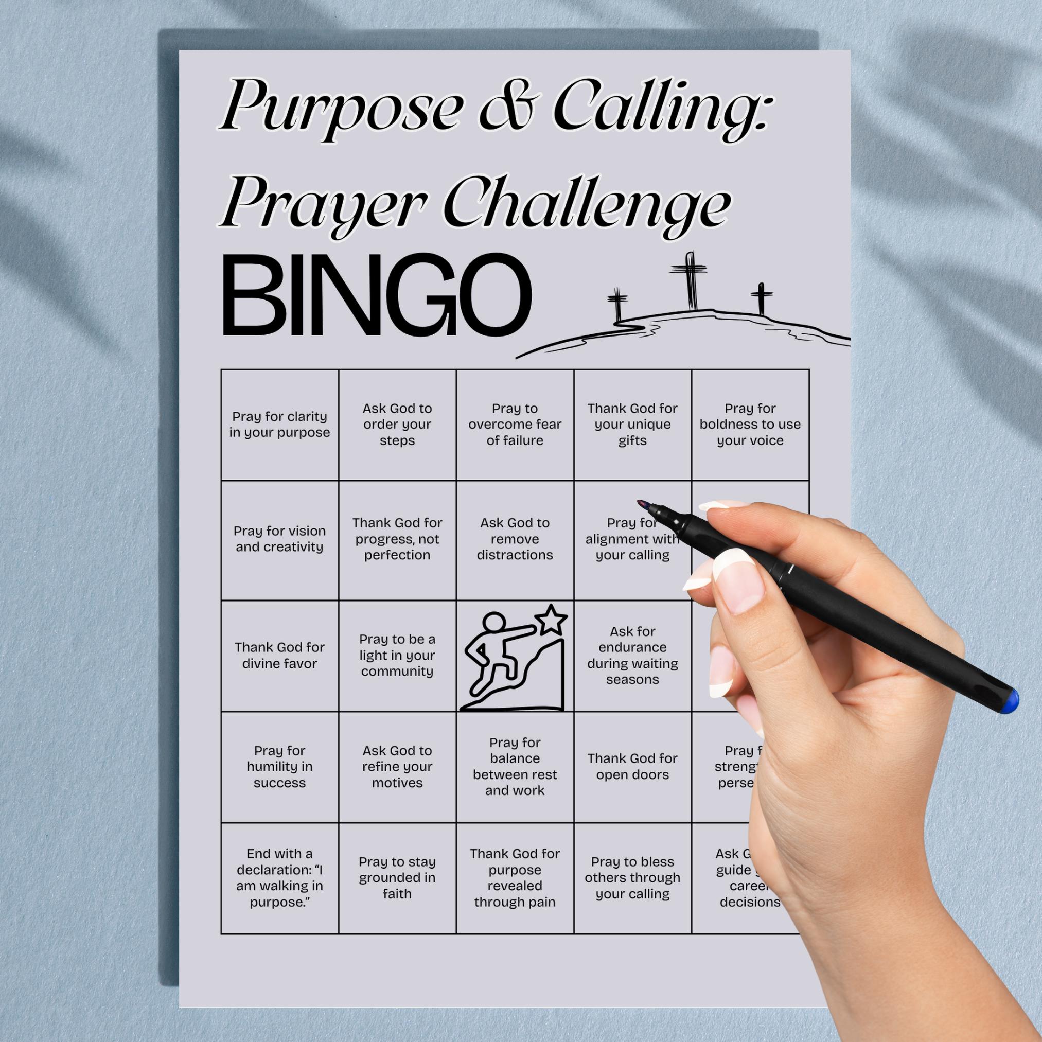 Purpose and Calling Prayer Bingo, Christian Self Reflection Activity ...