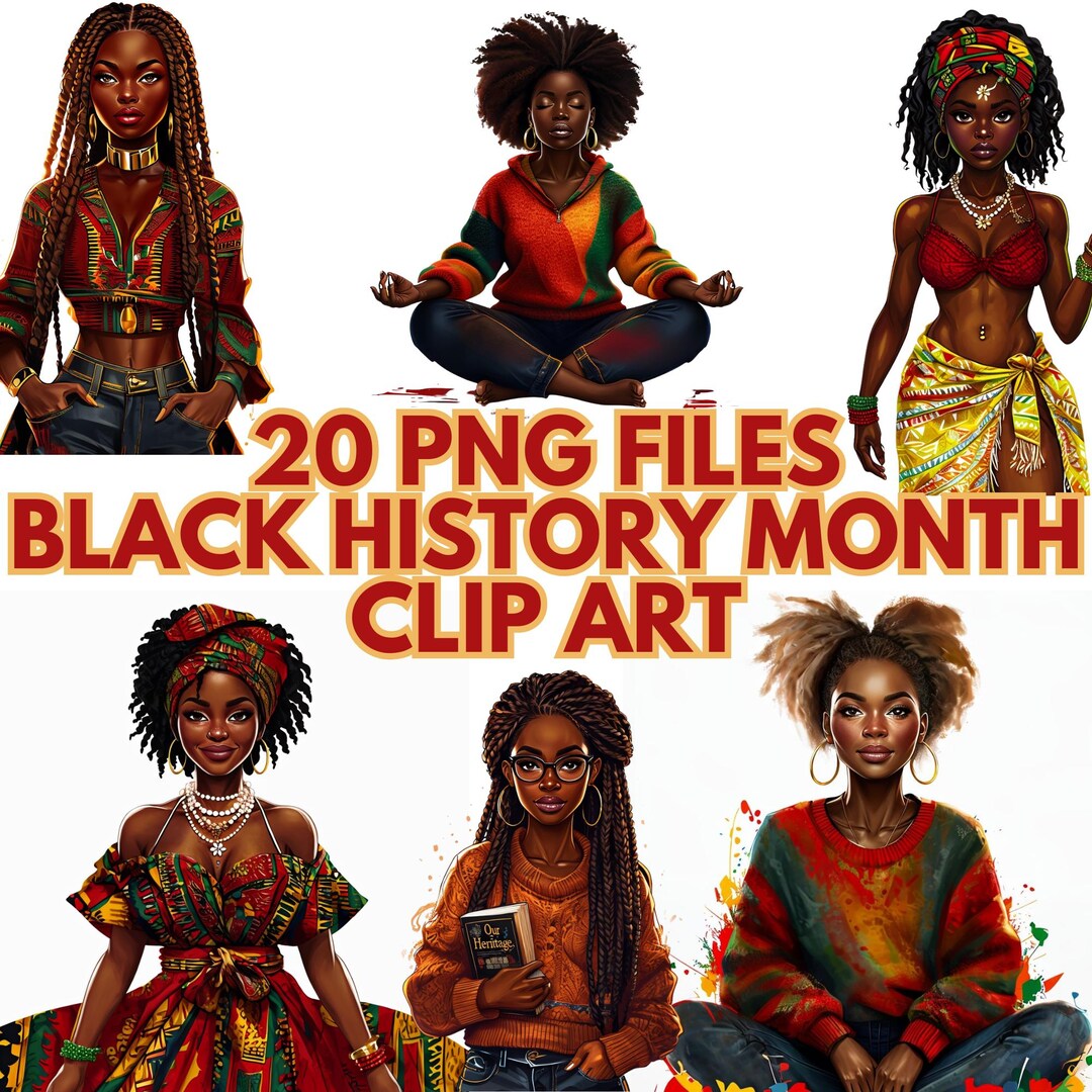 Black Woman Clip Art Black History Month | Afrocentric Pngs | Digital ...