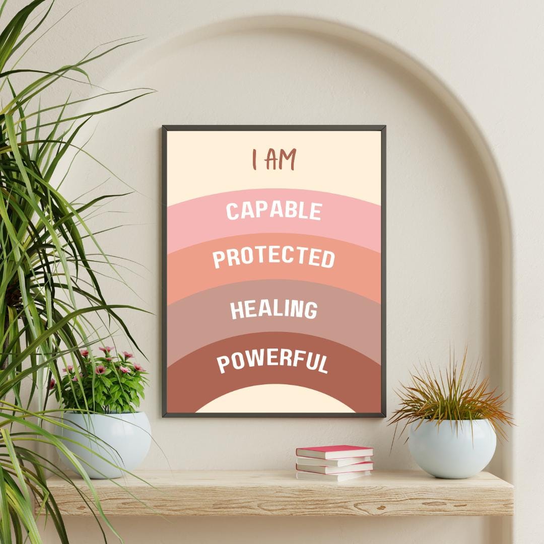I Am Affirmations Poster: Minimalist Empowerment Art (digital PDF ...