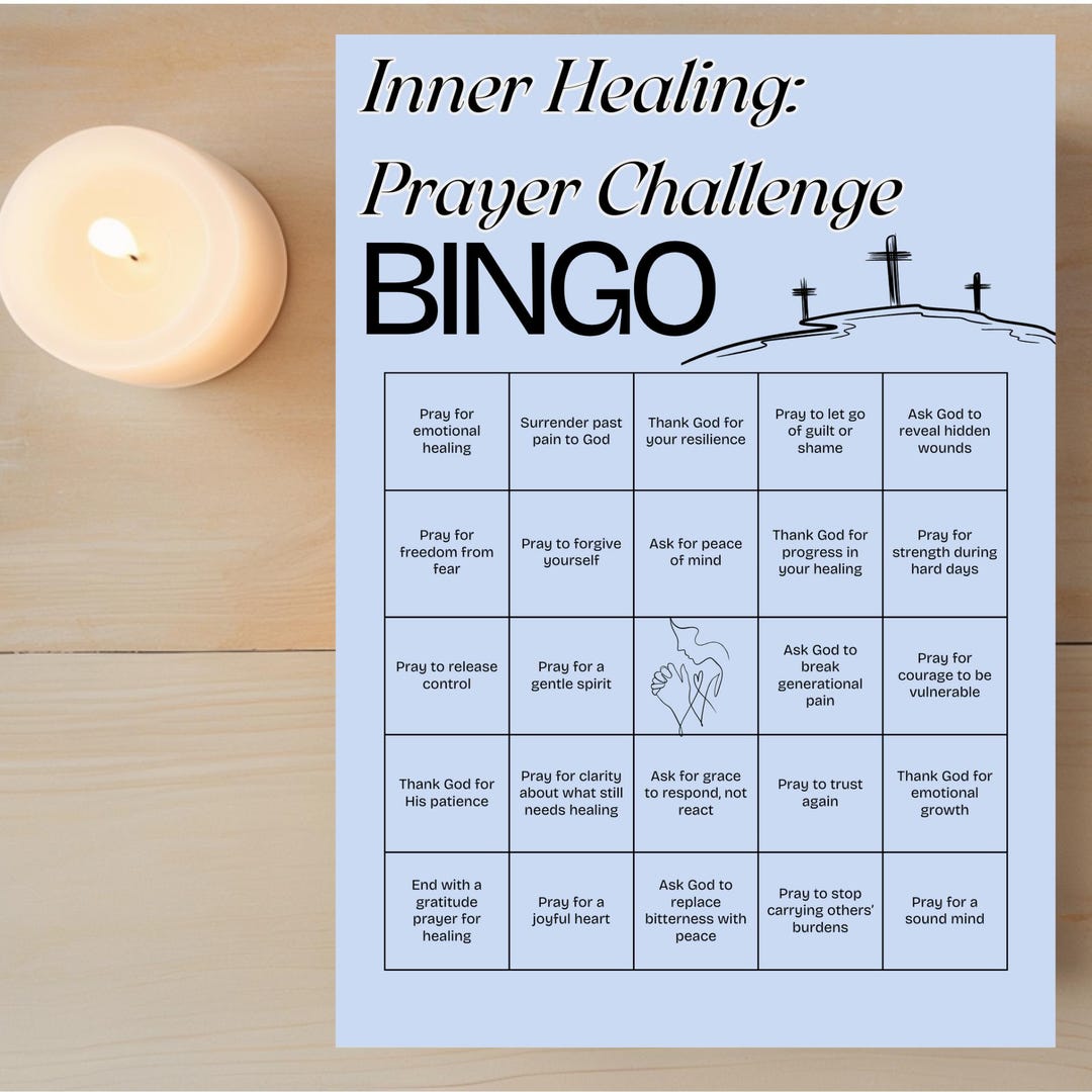 Inner Healing Prayer Bingo Printable | Christian Prayer Challenge ...