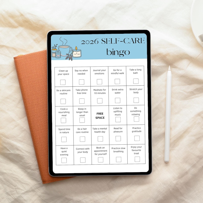 Self Care Bingo 2026 Printable, Wellness Challenge, Daily Habit Tracker ...