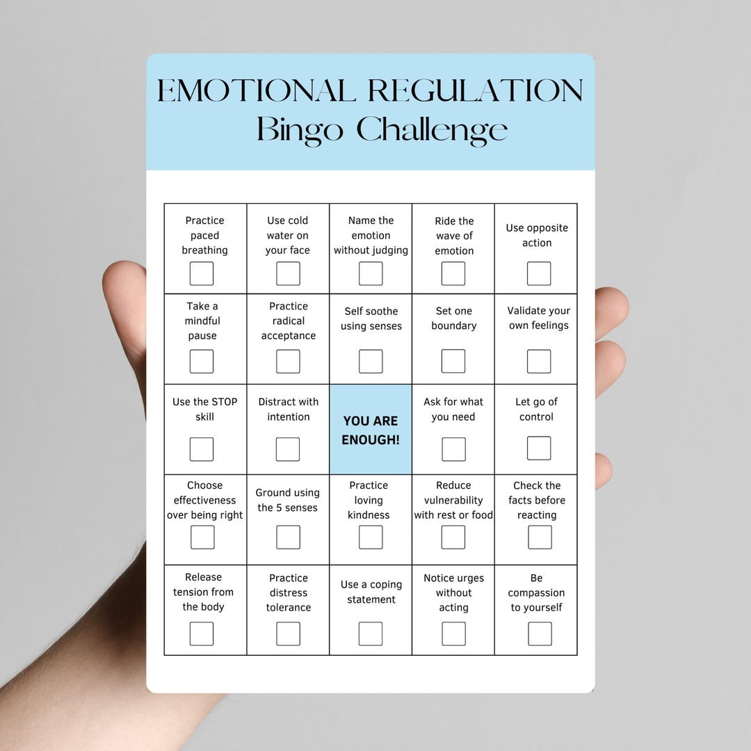 Emotional Regulation Bingo Printable | Nervous System Support Tool ...