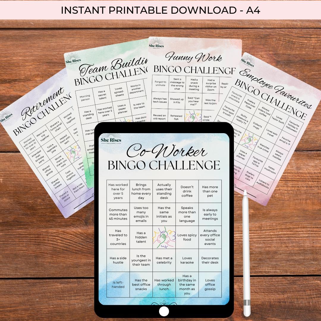Workplace Bingo Bundle Printable | Office Party Team Building Games - Etsy