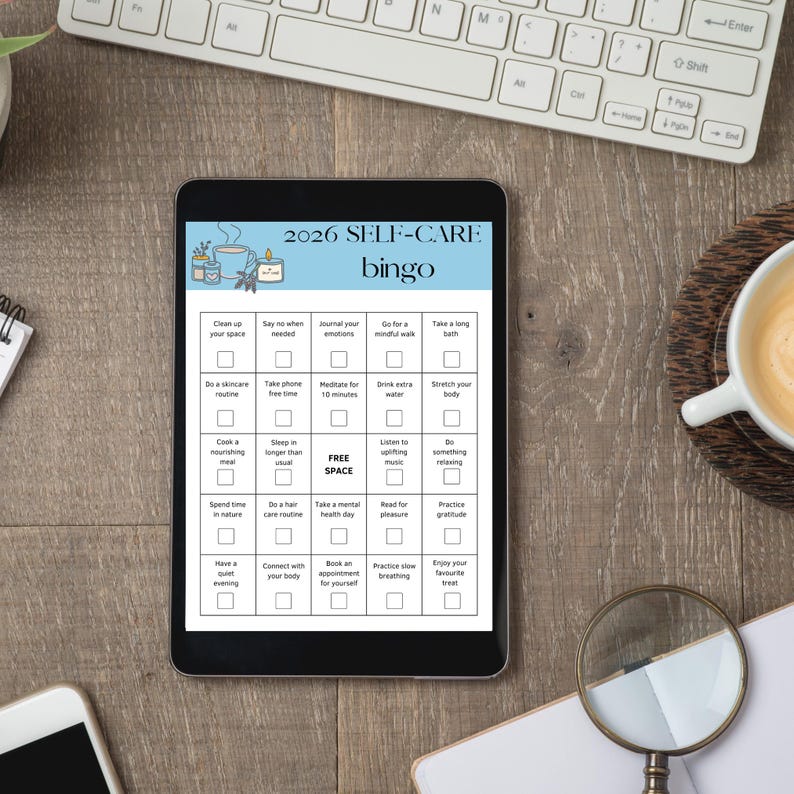 Self Care Bingo 2026 Printable, Wellness Challenge, Daily Habit Tracker ...