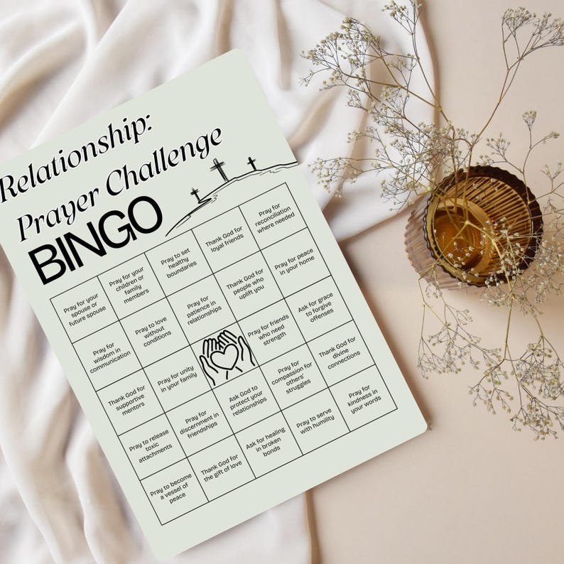 Relationship Prayer Bingo Printable | Christian Prayer Challenge ...