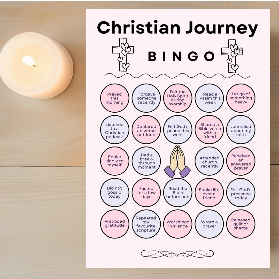 Christian Journey Bingo Printable | Faith Based Healing Bingo | Prayer ...