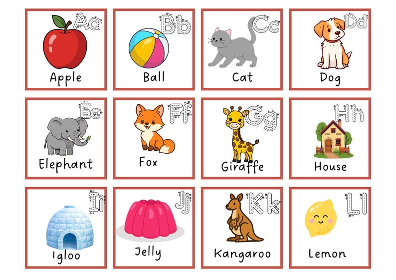 Alphabet Printable Flash Cards | ABC Learning Cards for Kids ...