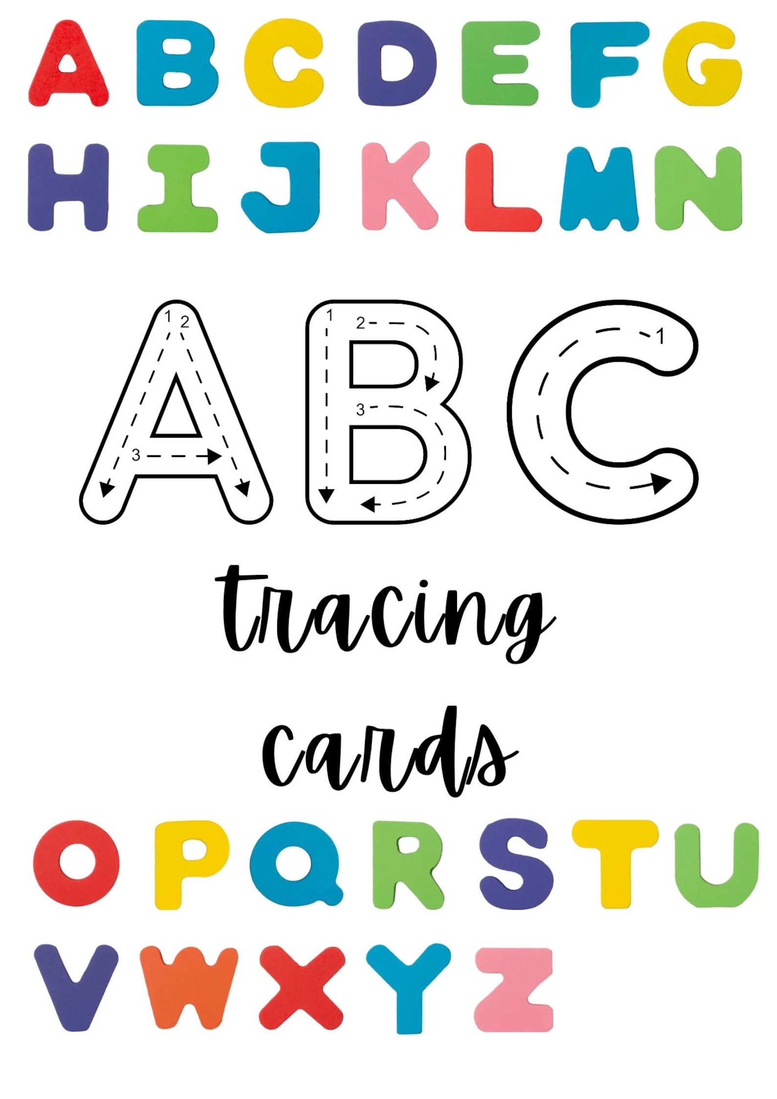 Alphabet Printable Colour and Trace Booklet | ABC Learning Cards for ...