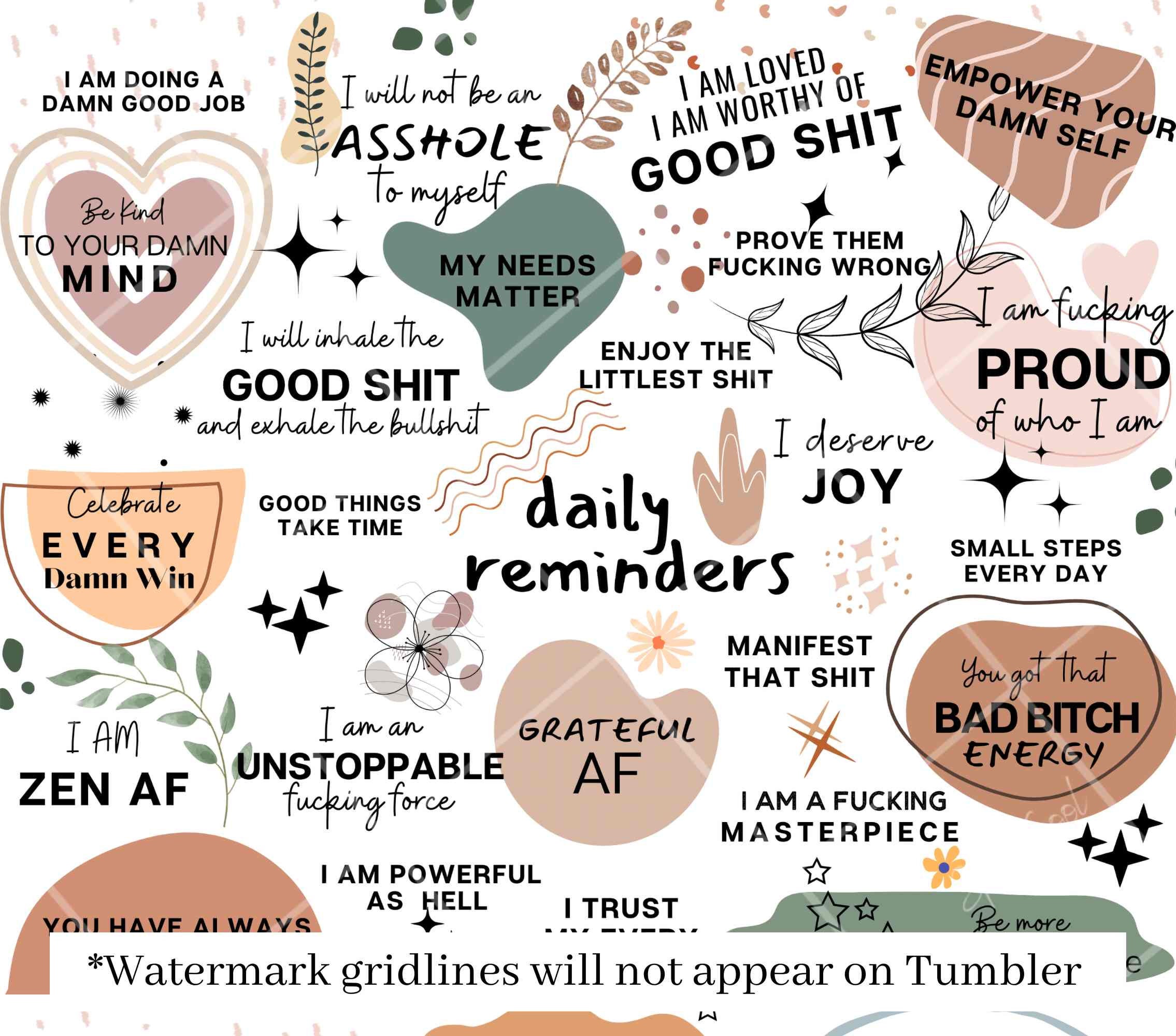 Snarky Vulgar Daily Reminders Zen AF Bad Btch Energy Positive - Etsy