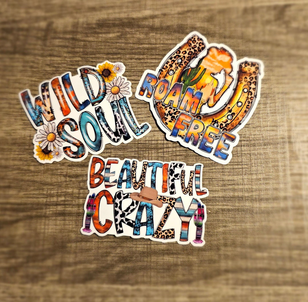 Wild and Free Country Girl Western Stickers for Your Laptop, Water ...
