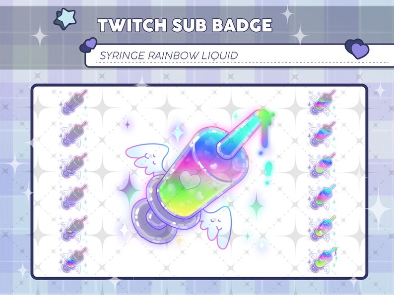 Rainbow Syringe Winged Sub Badges, Twitch Emotes (digital Download) - Etsy