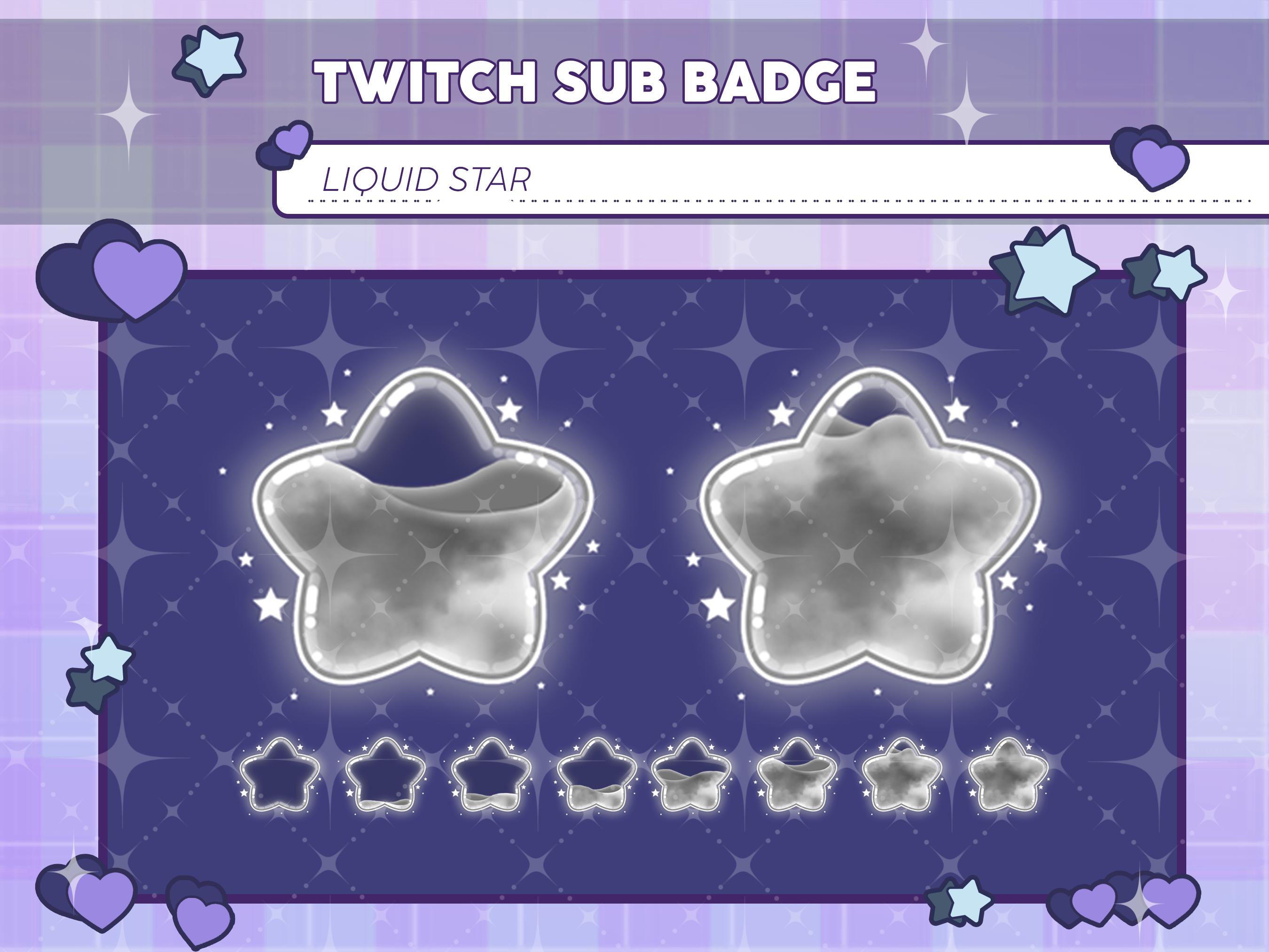 Liquid Star Sub Badges, Rainbow Streamer Emotes (digital Download) - Etsy