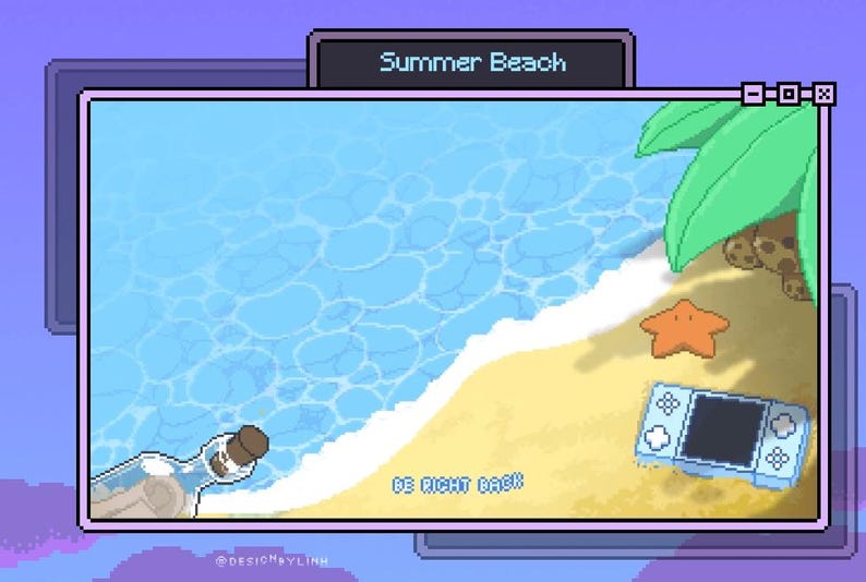 Lofi Pixel Beach Animated Stream Screen, Ocean Nintendo (MP4, GIF) - Etsy