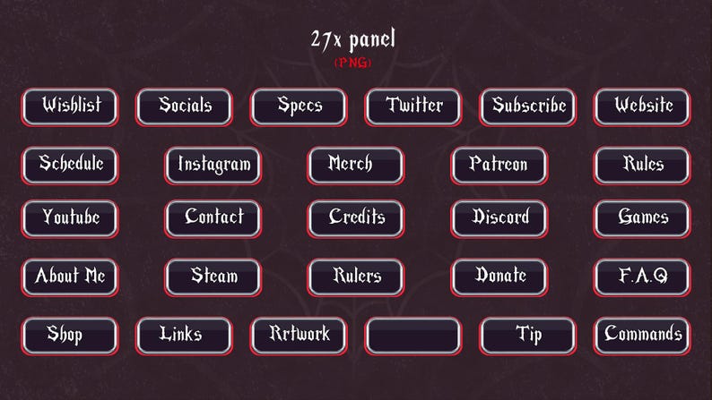 Y2k Gothic Streamer Overlay Package, Animated Web Spider, Blood Stream ...