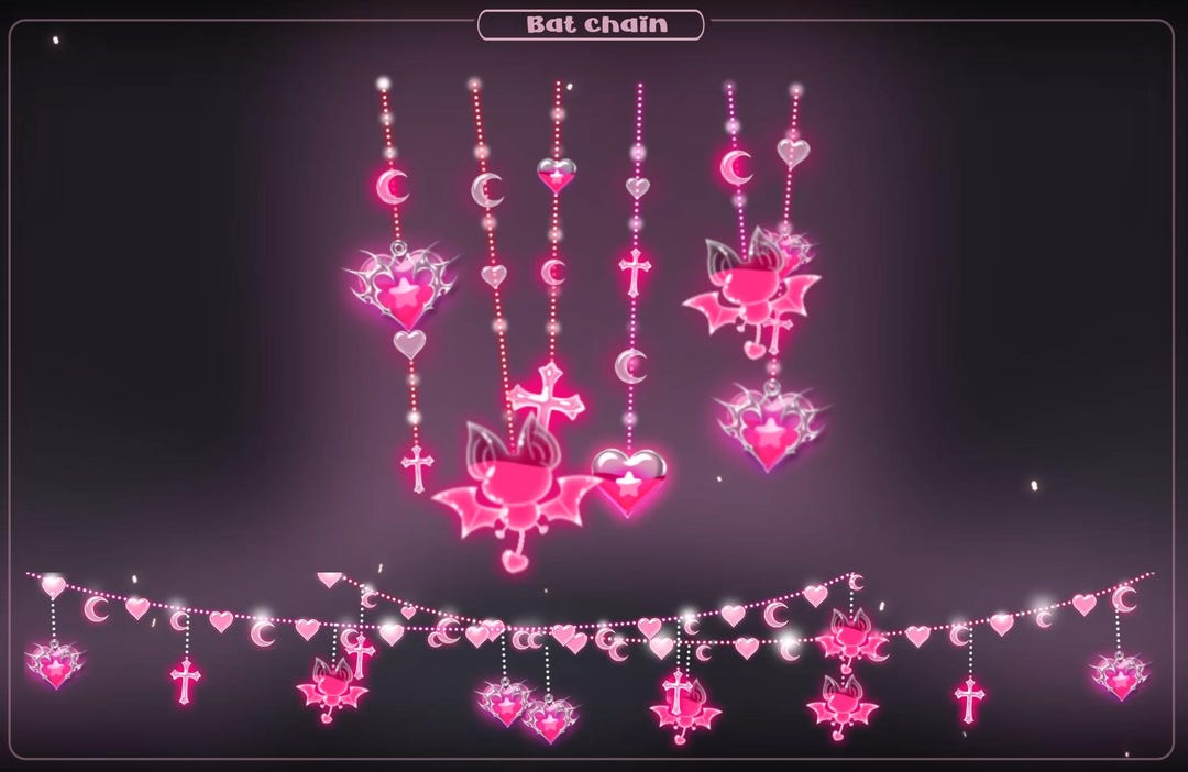 Pink Soft Gothic Vampire Light Chain, Liquid Bat Decoration Stream ...
