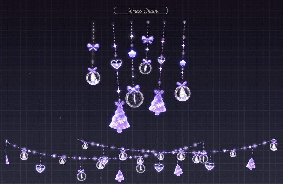 Animated Purple Christmas Chain, Noel Light Chain With Liquid Heart ...