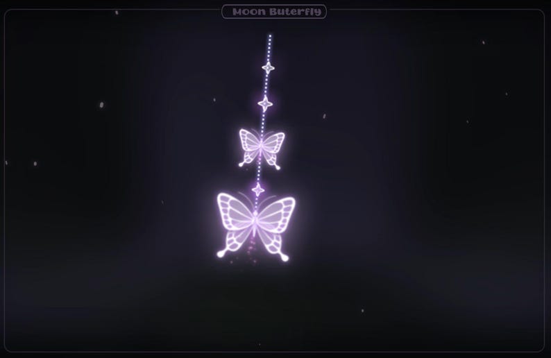 Animated Purple Butterfly Moon Light Chain Stream (WEBM) - Etsy